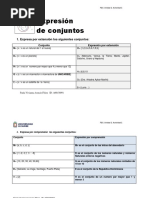 Unidad 2. Actividad 1. Entregable. Expresión de Conjuntos | PDF