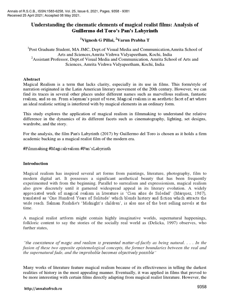 Understanding The Cinematic Elements of Magical Realist Films: Analysis ...