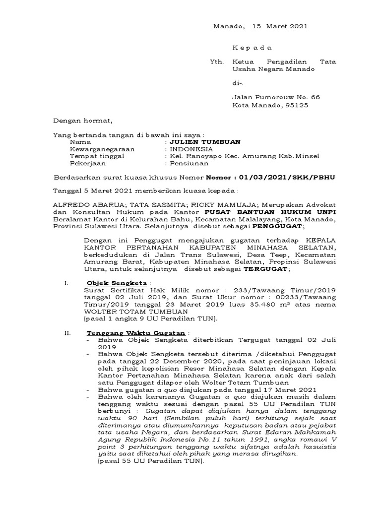 Surat Gugatan Kelompok | PDF