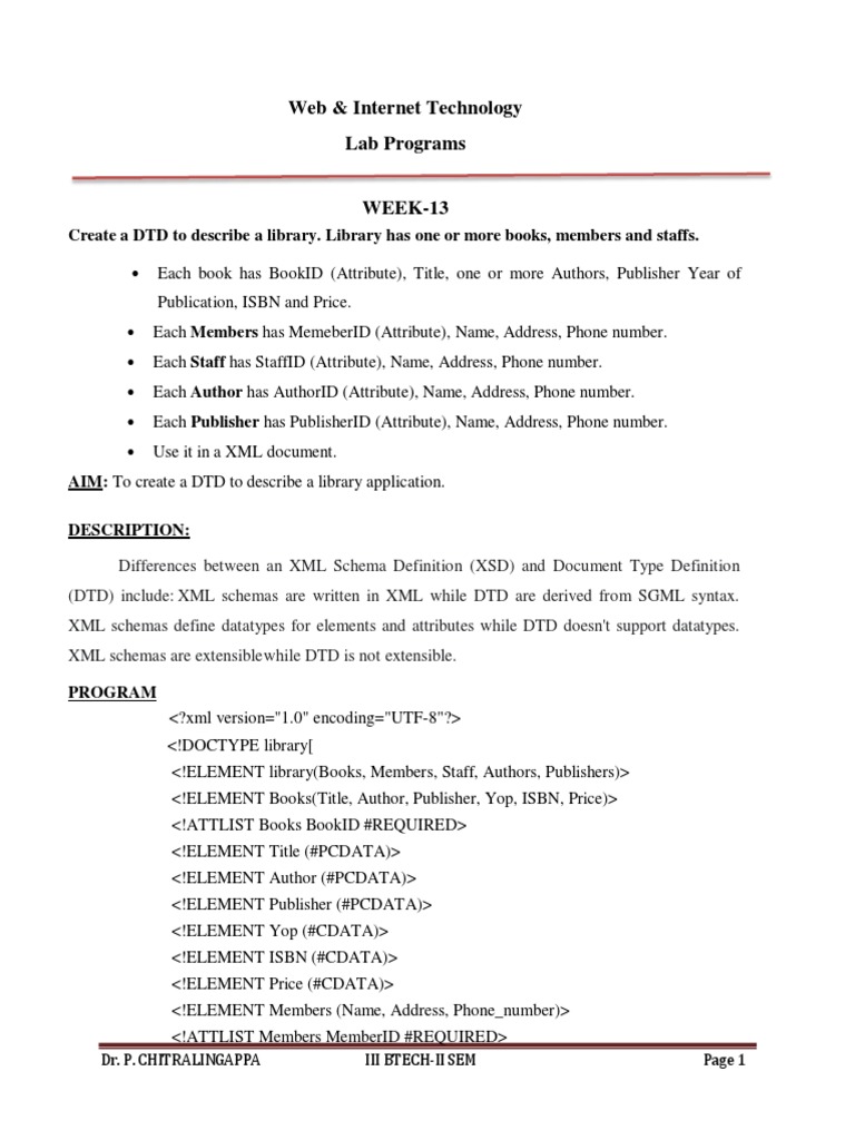 PCL - WIT - Lab Programs - Part3 | PDF | Xml | Xml Schema