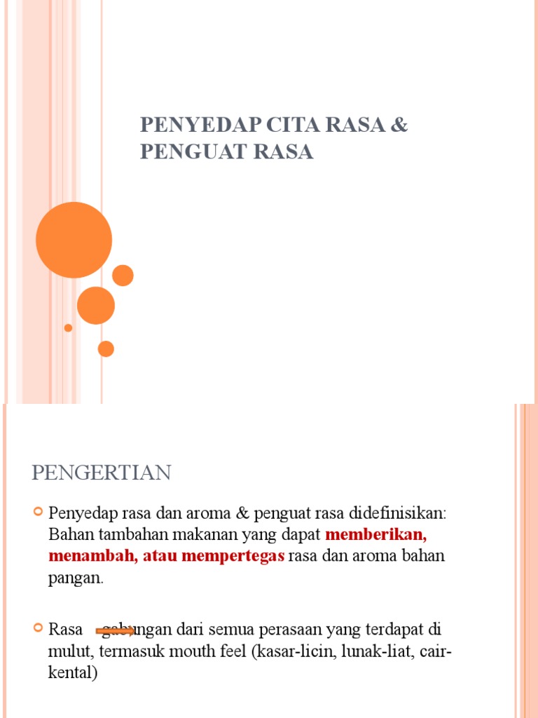 Kuliah 4 Penyedap Cita Rasa Penguat Rasa | PDF