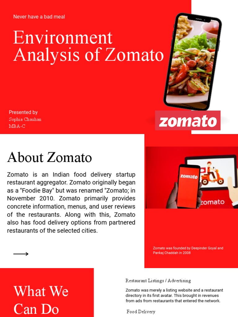 Environment Analysis of Zomato: Never Have A Bad Meal | PDF ...