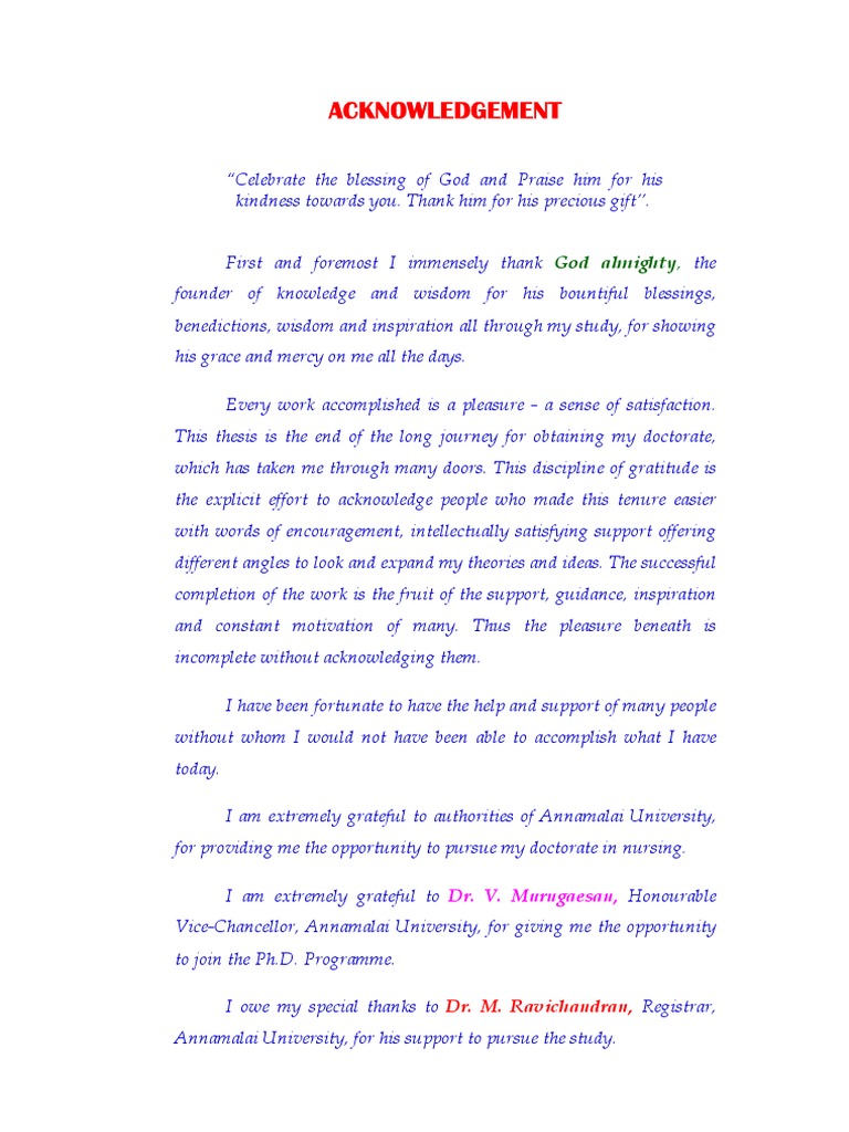 Acknowledgement: God Almighty | PDF | Gratitude