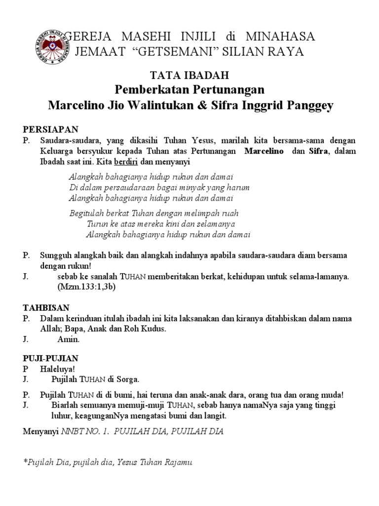 Tata Ibadah Pertunangan | PDF