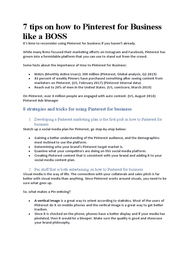 How To Pinterest For Business | PDF | Popular Culture & Media Studies ...