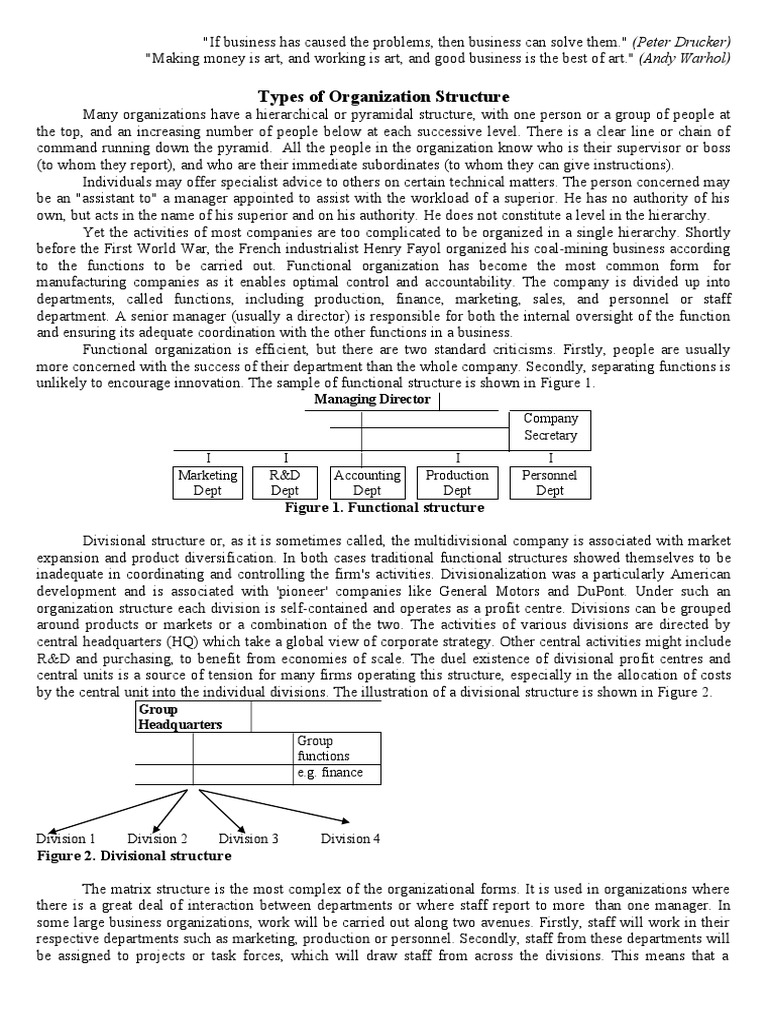 Types of Organization Structure | PDF | Organizational Structure | Business