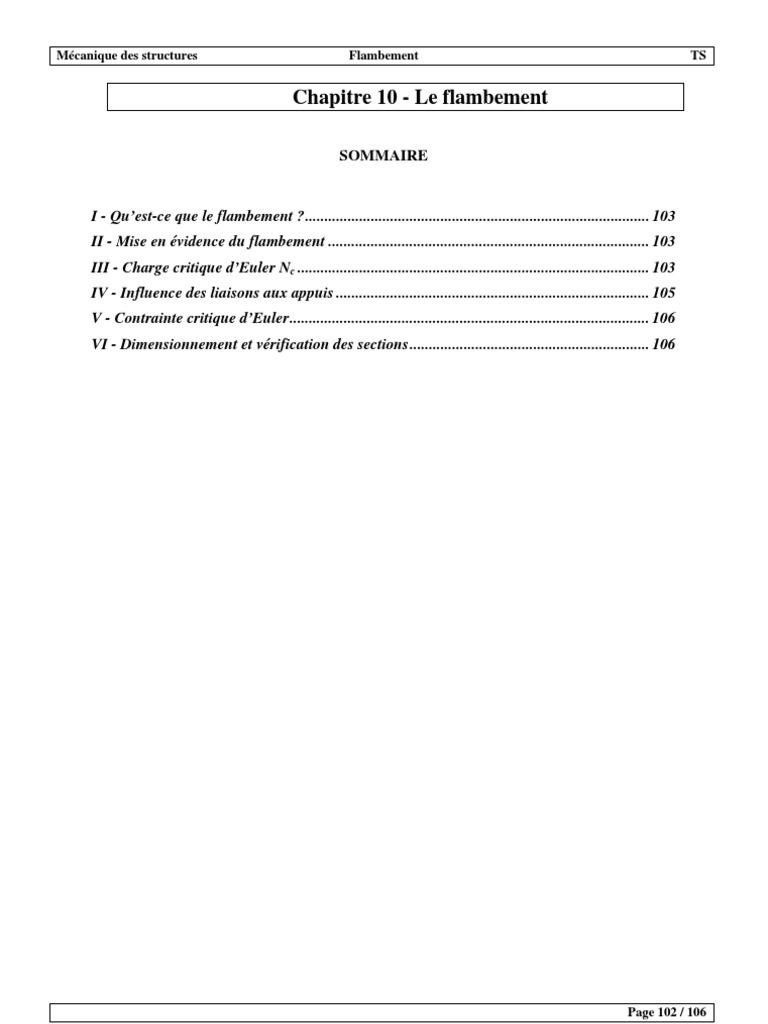 Le Flambement | PDF | Flambage | Flexion (matériau)