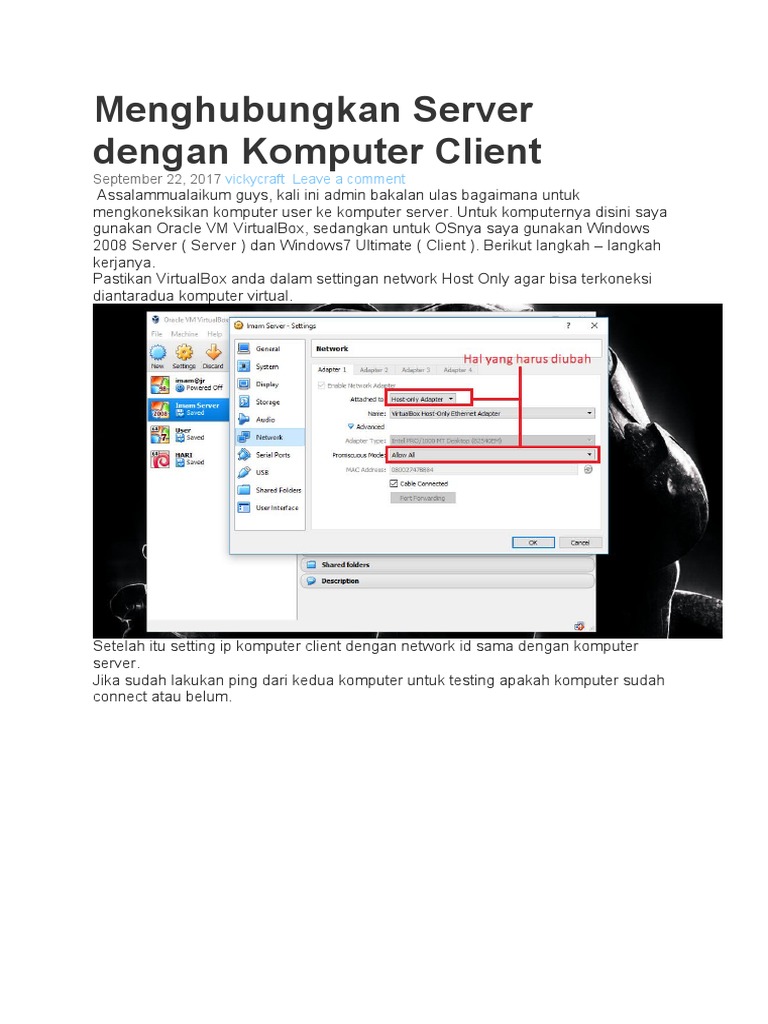 Menghubungkan Server Dengan Komputer Client | PDF