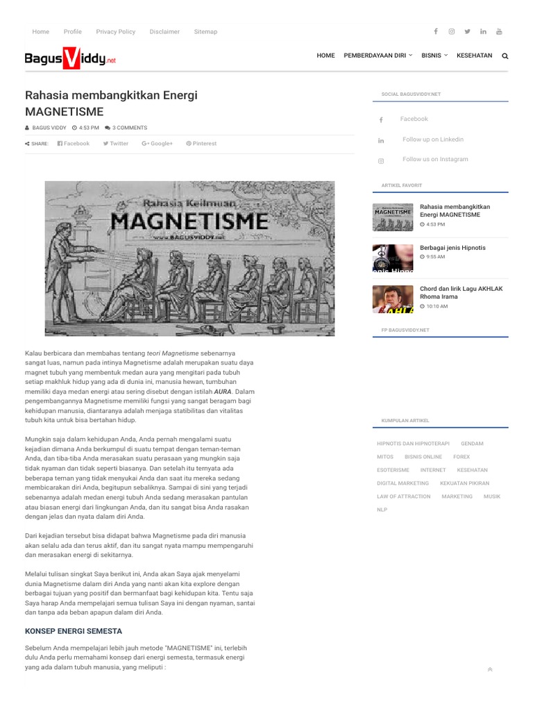 Rahasia Membangkitkan Energi MAGNETISME | PDF
