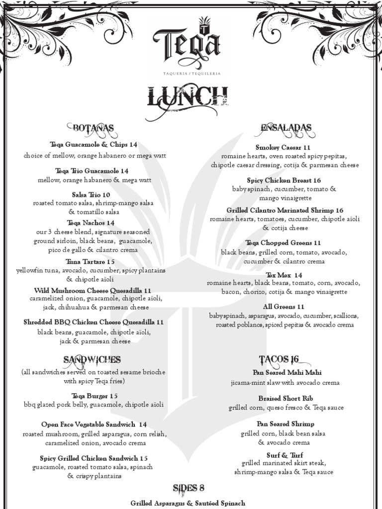 Teqa Menu Highlights and Offerings | PDF | Grilling | Cuisine Of The ...