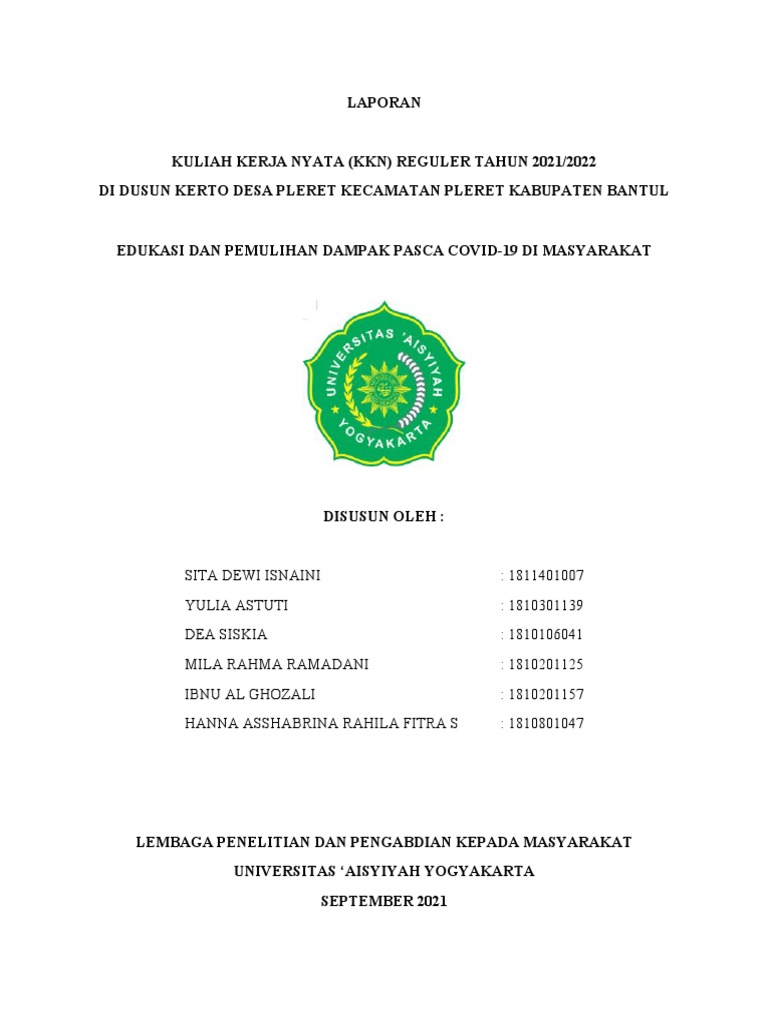 Laporan Kelompok KKN | PDF