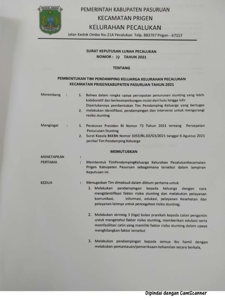 SK Pendamping Keluarga 122518496 | PDF