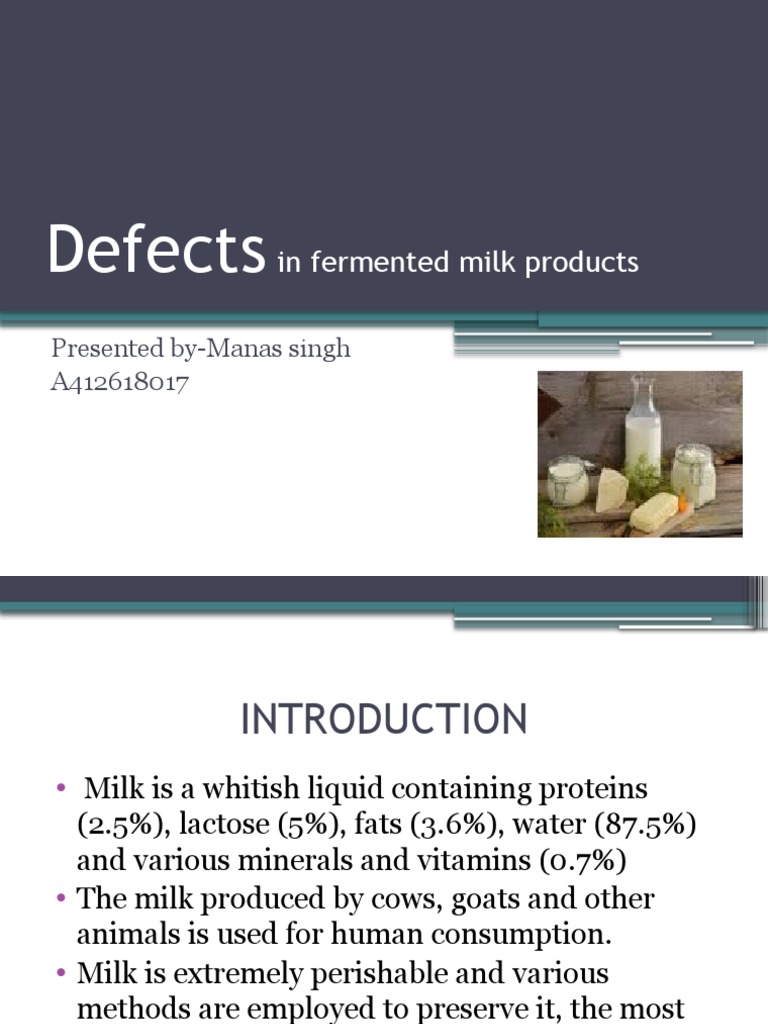 Defects in Fermented Milk Products | PDF | Milk | Fermentation