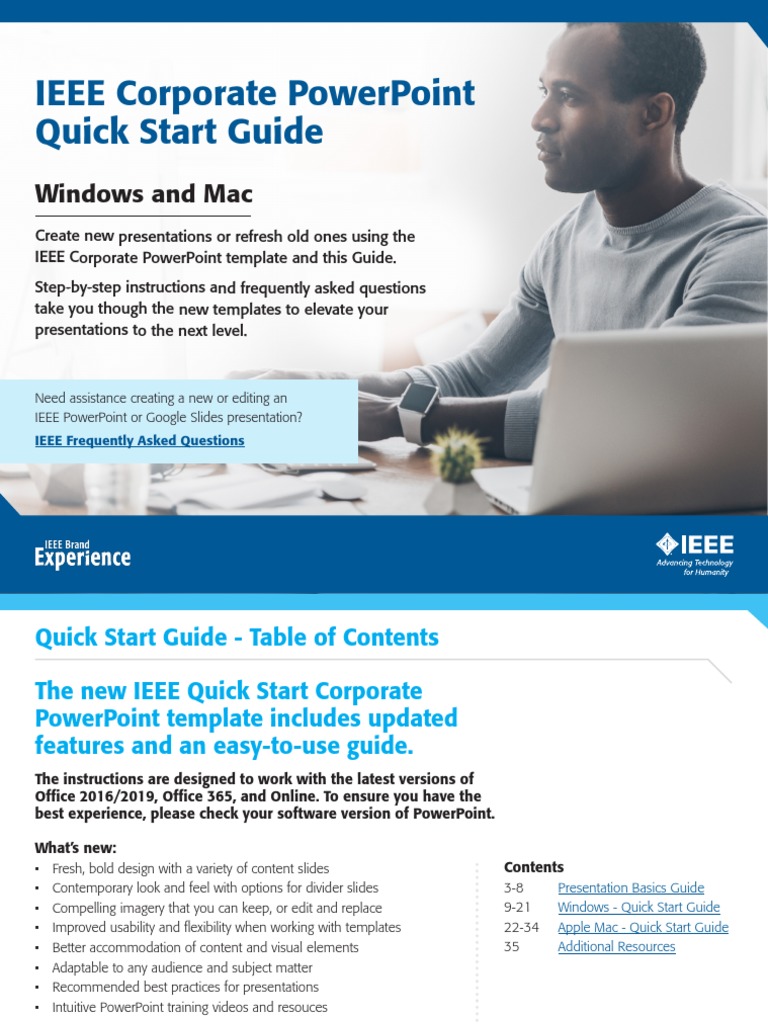 Ieee Corporate Powerpoint Quick Start Guide: Windows and Mac | PDF ...