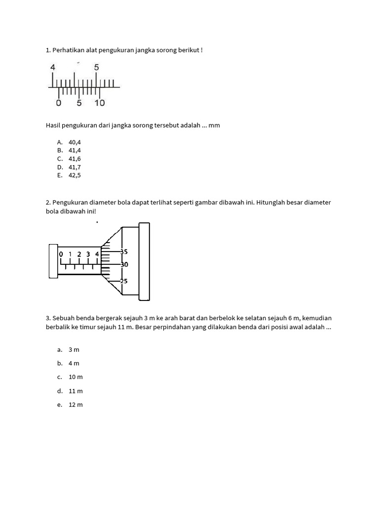 Soal Fisika: Pengukuran, Gerak, dan Gaya | PDF