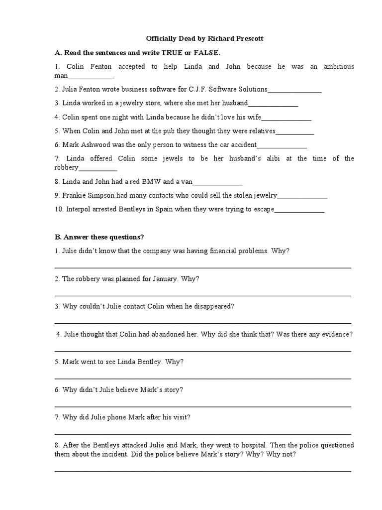 Officially Dead - Activity Book | PDF | Criminal Law | Crimes