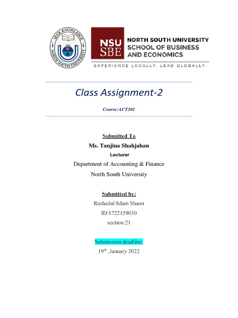 Act201 Assignment 2 | PDF
