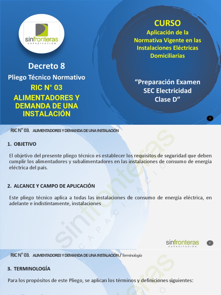 RIC N° 03: Alimentadores y Demanda Eléctrica | PDF
