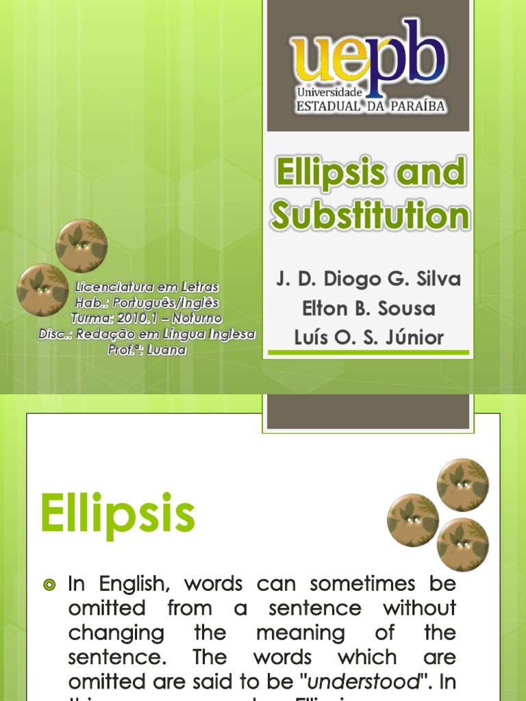 Understanding Ellipsis and Substitution | PDF | Ellipsis | Onomastics