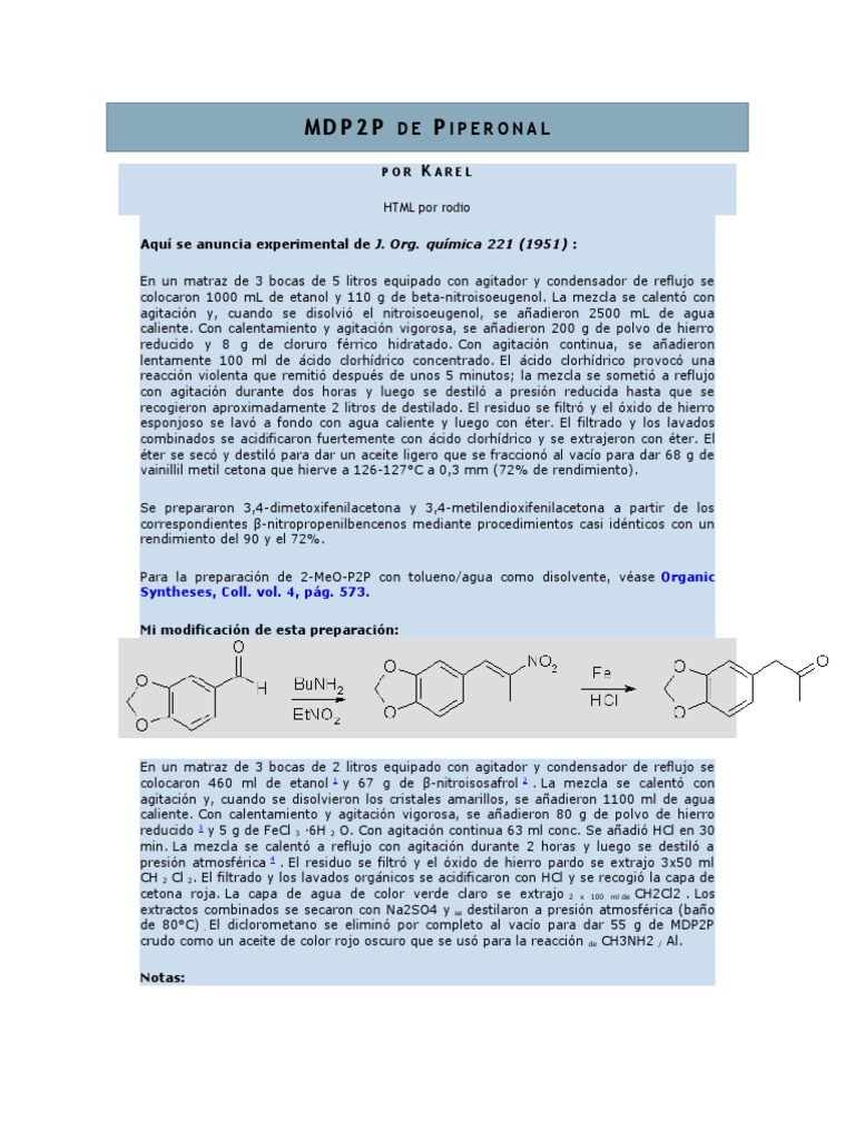MDP2P de Piperonal | PDF | Agua | Etanol