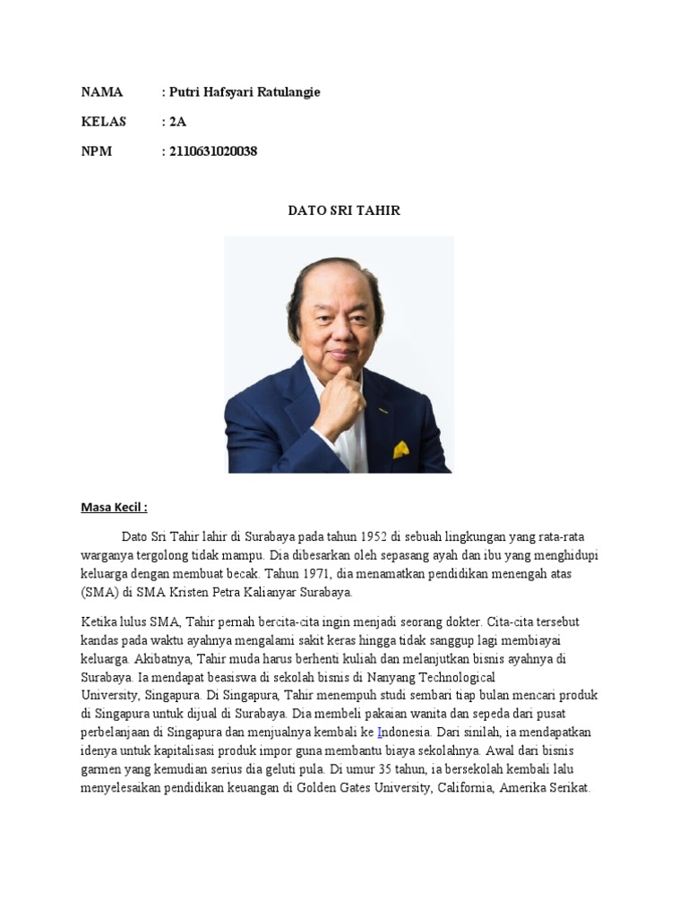 Dato Sri Tahir | PDF