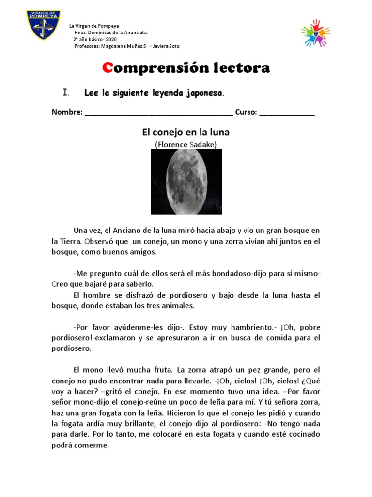 Leyenda El Conejo en La Luna Con Comprension | PDF
