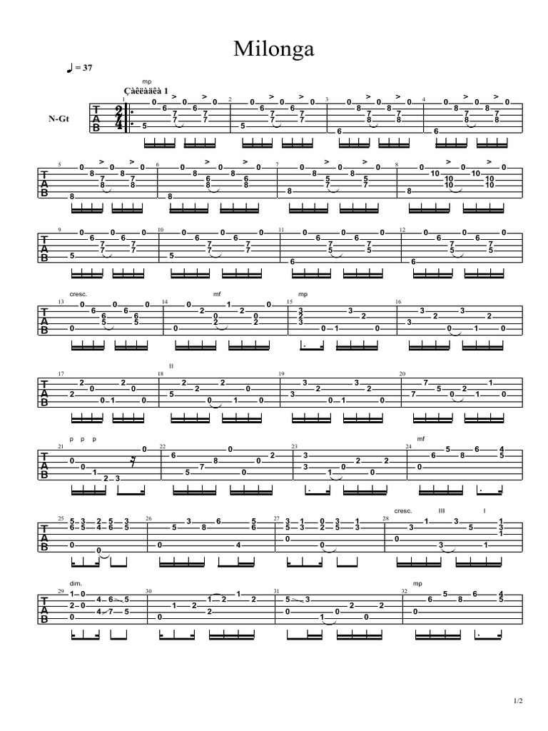 Cardoso, Jorge - Milonga Tab | PDF