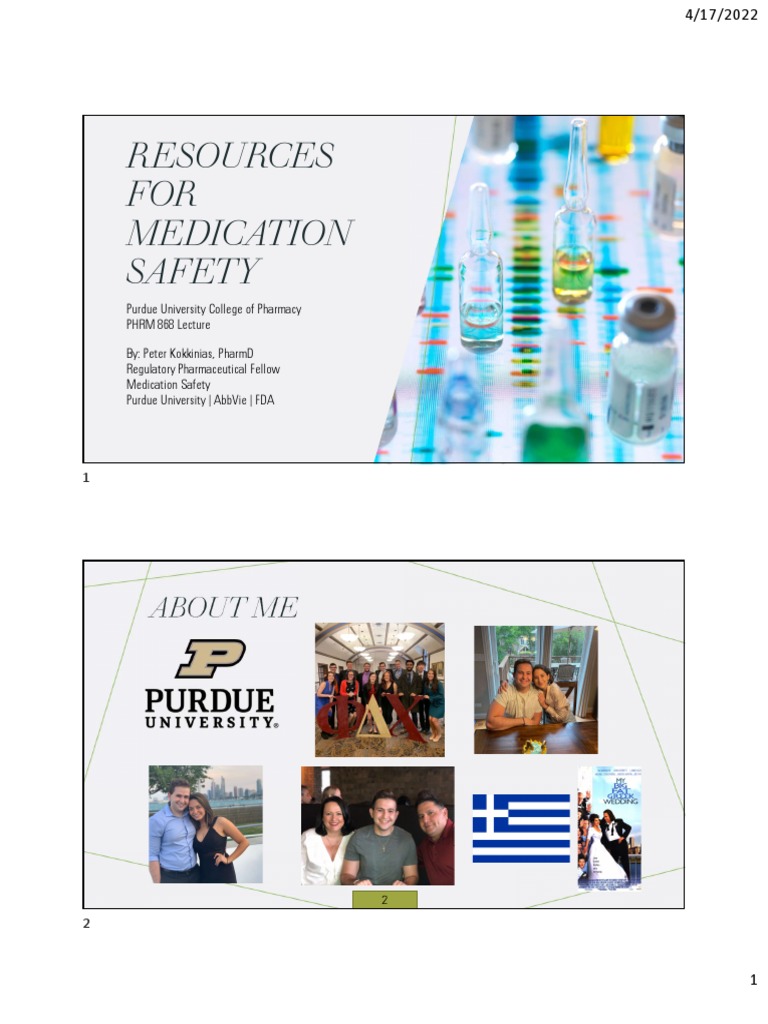 Resources For Medication Safety Lecture Slides | PDF