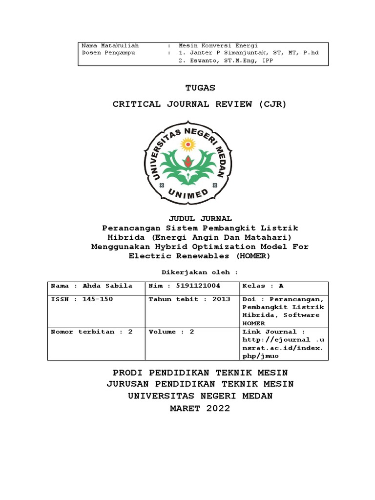 CJR Ahda Sabila (Mesin Konversi Energi) | PDF
