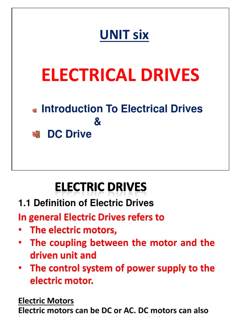 CH 6-Introduction Electric Drive and DC Drive | PDF | Electric Motor ...