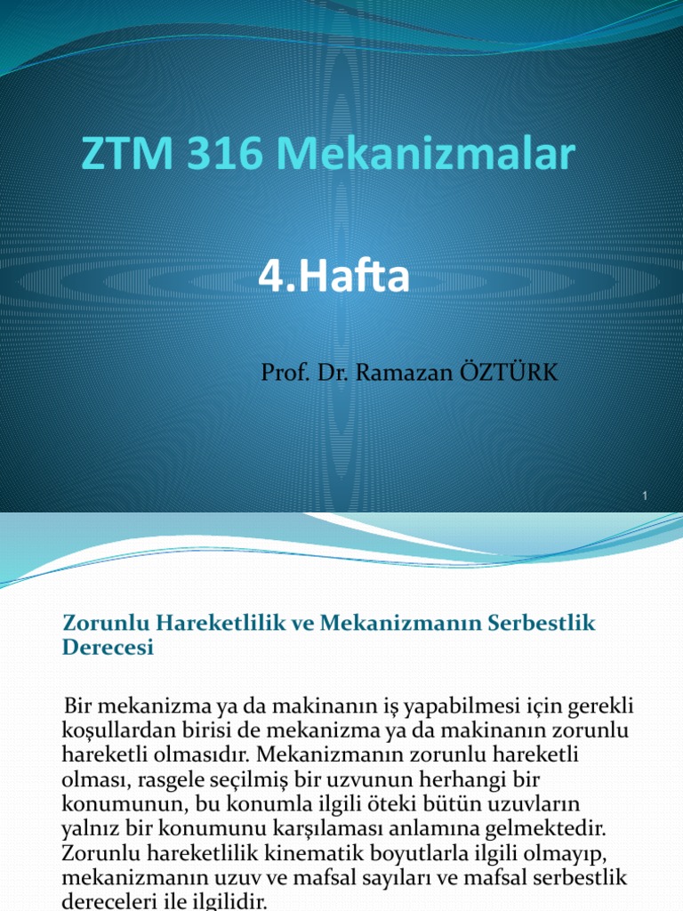 Mekanizmalar 4.hafta | PDF