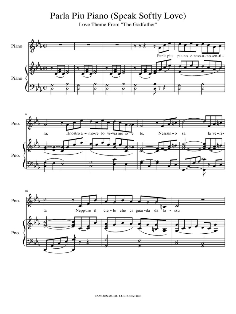 Parla Piu Piano Speak Softly Love | PDF