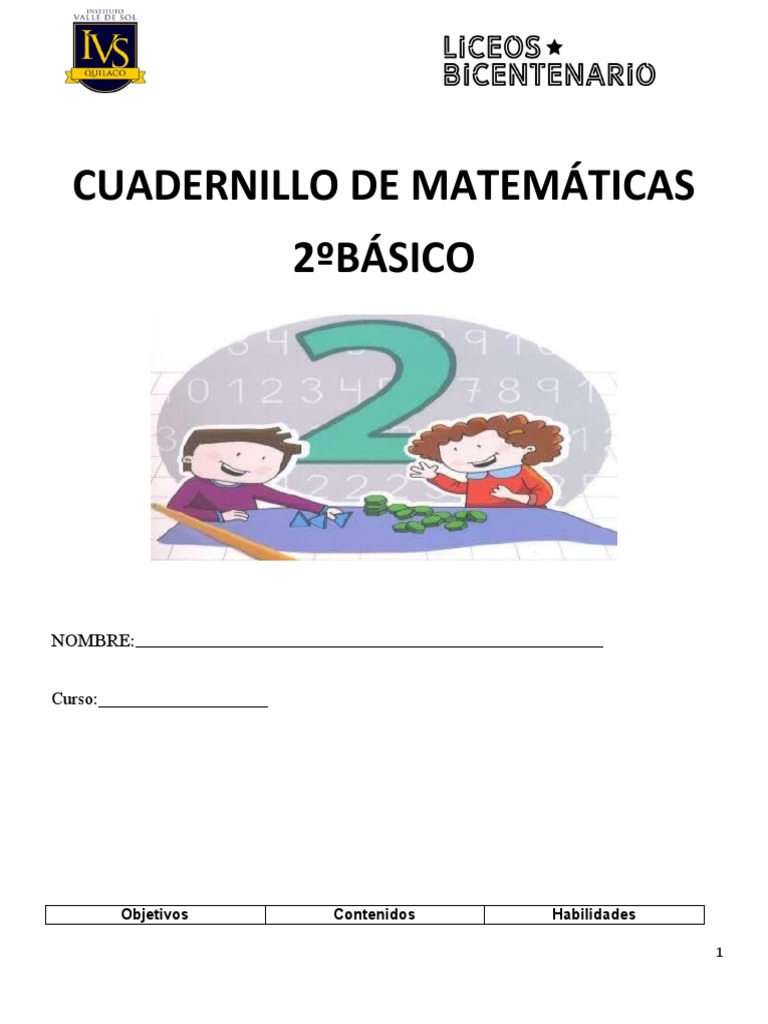 Cuadernillo de Matematica 2° Basico. | PDF