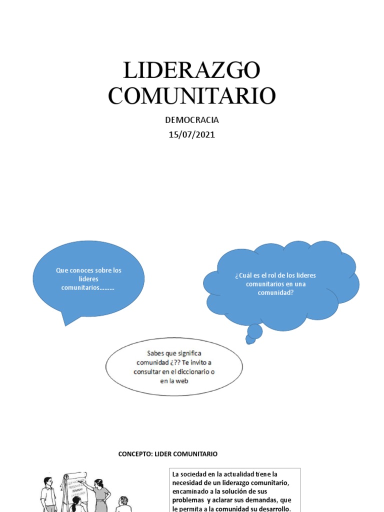 Liderazgo Comunitario | PDF | Liderazgo | Comunidad
