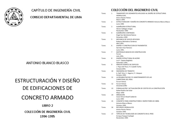 Estructuracion y Diseño Concreto Armado - Antonio Blanco Blasco | PDF