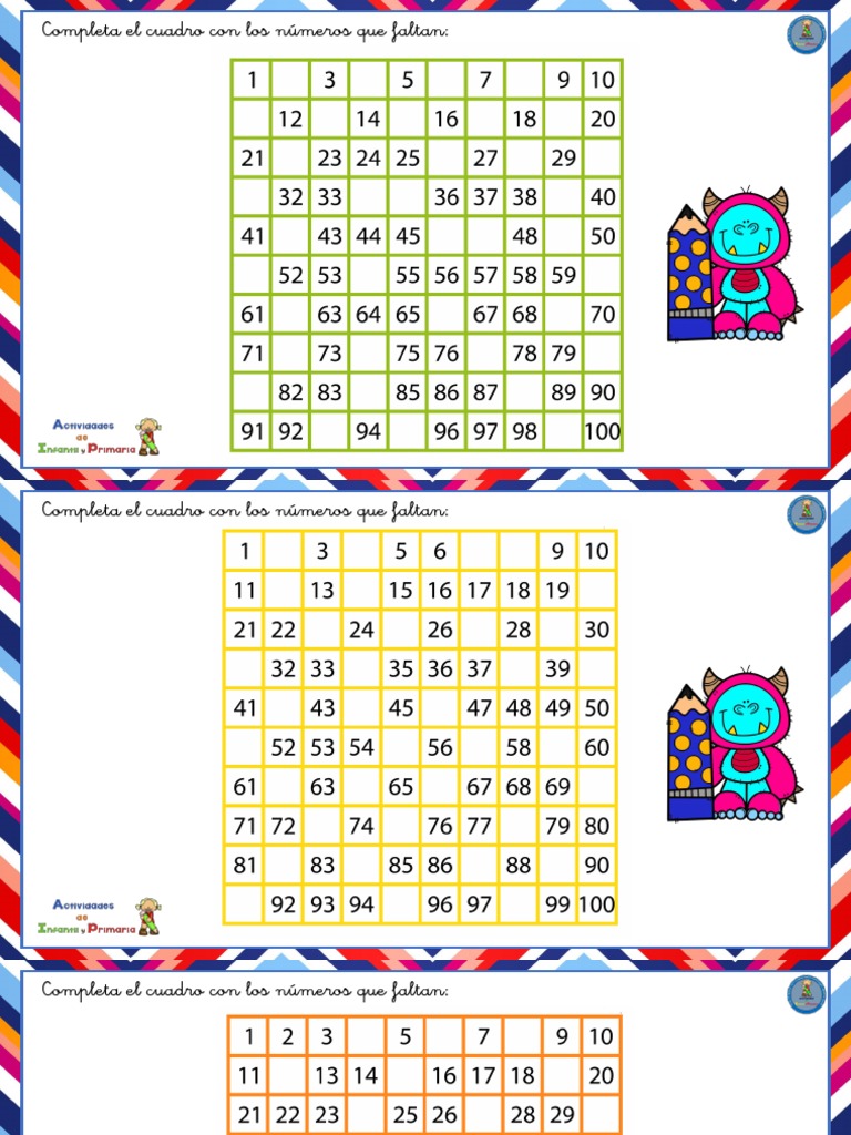 Repaso Numeros 1 100 | PDF