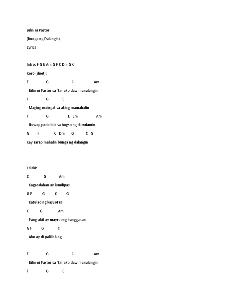 Bilin Ni Pastor | PDF