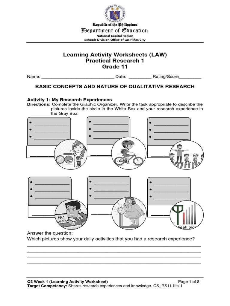 Grade 11 Qualitative Research Worksheets | PDF | Qualitative Research ...