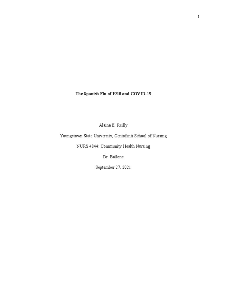 E-Port Works Spanish Flu Vs Coid | PDF