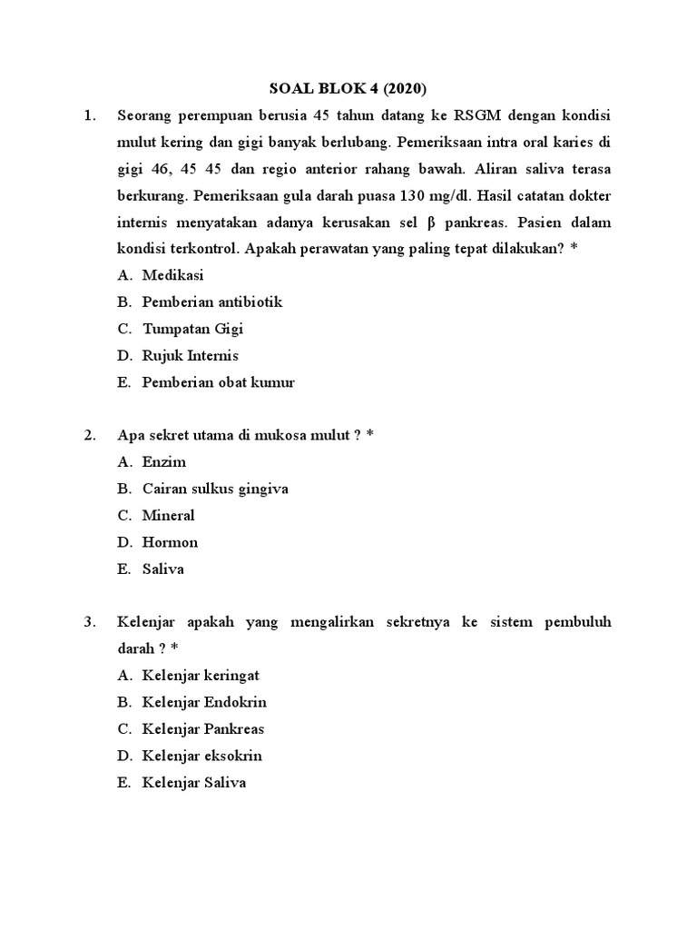 Soal Blok 4 | PDF | Pengembangan Diri | Sains & Matematika