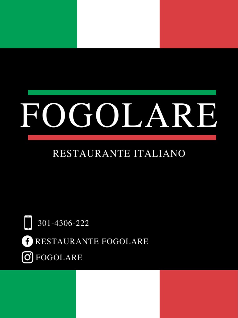Menú Fogolare: Delicias Italianas | PDF