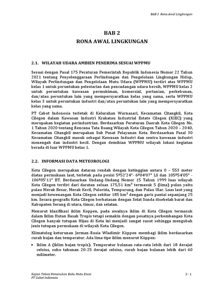 BAB 2 Rona Awal Lingkungan | PDF