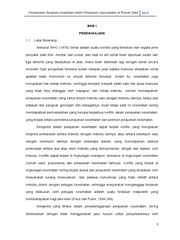 SengketaKesehatanRumahSakit | PDF