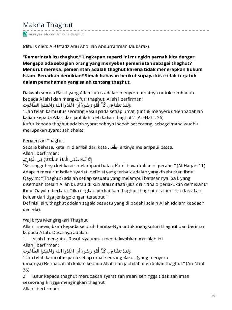 Makna Thoghut | PDF
