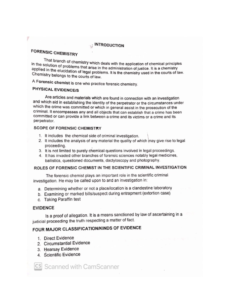 Prelim Forensic Chemistry | PDF