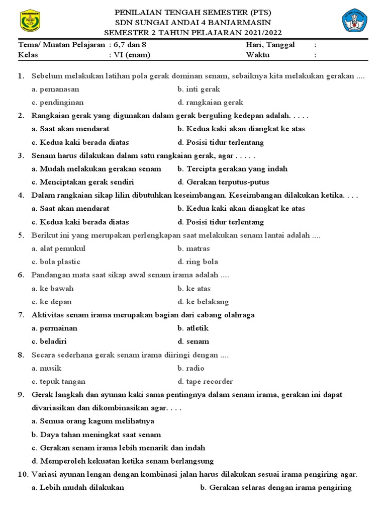 Format Kop Soal PTS | PDF | Kesehatan Holistik