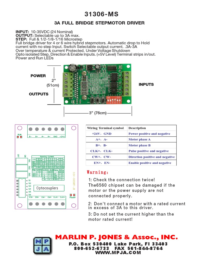Marlin P. Jones & Assoc., Inc.: 3A Full Bridge Stepmotor Driver | PDF ...