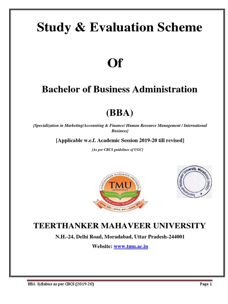 BBA - 2020-211 - Syllabus | PDF | Learning | Pedagogy