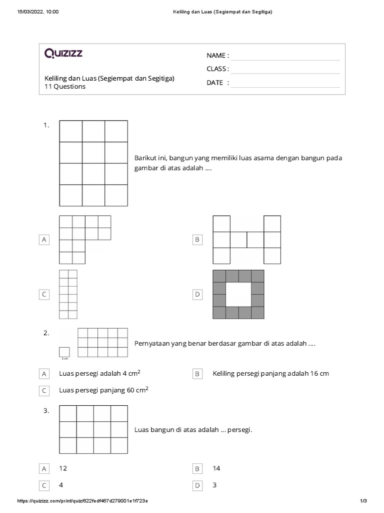 Keliling Dan Luas (Segiempat Dan Segitiga) | PDF