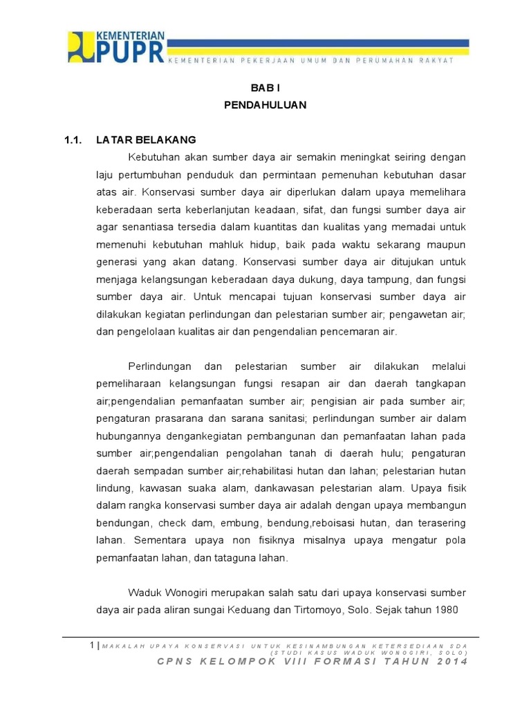 Makalah Studi Kasus Konservasi SDA | PDF
